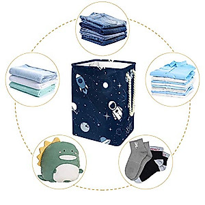 DEYYA Astronaut Spaceship Rocket Moon Collapsible Laundry Hampers Large Laundry Baskets Storage Bin for Bathroom Bedroom Organization