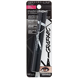 Maybelline New York Eye Studio Master Graphic Liquid Eyeliner, Striking Black, 0.084 Fluid Ounce