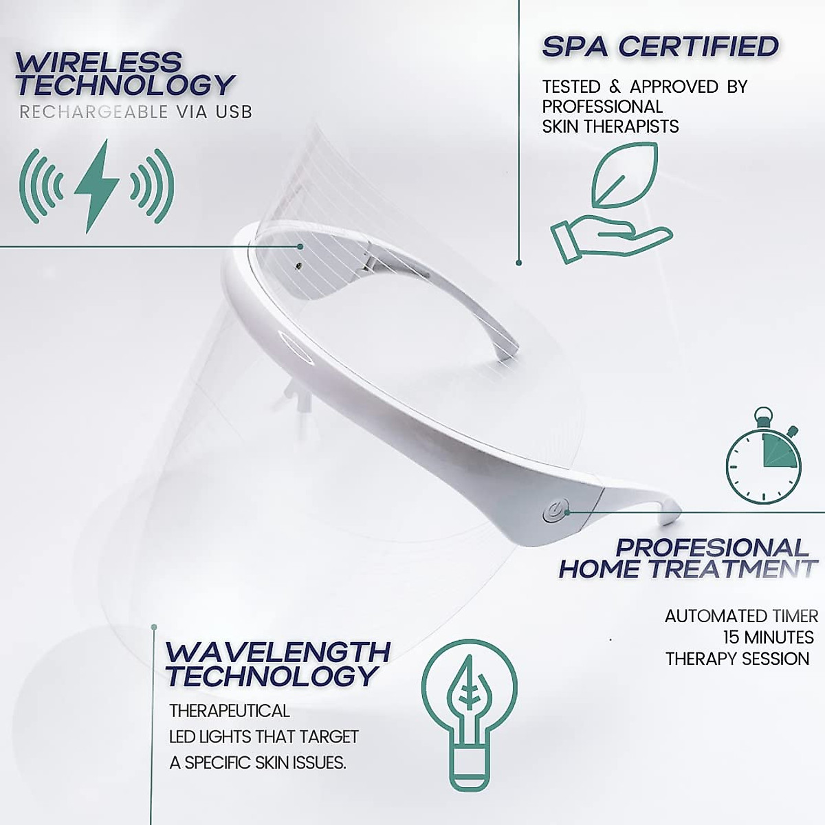 Skin Mantra LED Light Therapy Mask – 3 Colors LED Mask Therapy Facial for Total Skin Repair and Glowing Skin – Professional At-Home LED Skin Care Mask – Lightweight and Portable Facial Care Mask