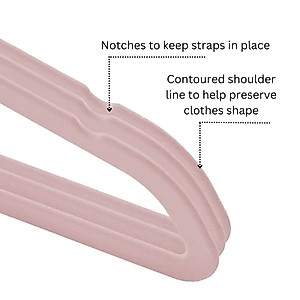 Premium Velvet Hangers Ultra Thin Non Slip Adult Felt Heavy Duty Coat Pants Dress Hangers 360° Swivel Hook, Sleek and Secure 50 Pack Pink Velvet Hanger by compa