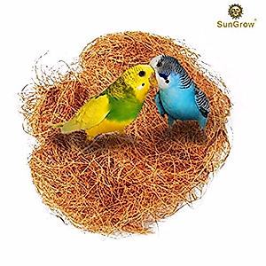 SunGrow Finch Coconut Fiber, Loose Bedding Substrate for Birds Nest Cages, Nesting Material for Budgie Hummingbird Canary Parakeet, 1.5 oz