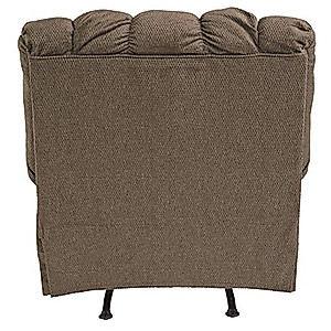 Signature Design by Ashley Drakestone Tufted Manual Rocker Recliner with Lumber Heat and Massage, Light Brown