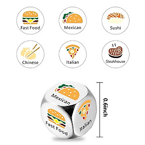 11th Anniversary Wedding Gifs for Couple Boyfriend Girfriend Birthday Gifts for Wife Husband Food Decision Dice Bridal Shower Gifts for Bride Date Night Dice for Couple Friends Valentines Christmas