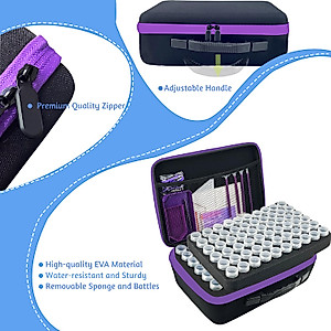 LIRUNQIU Diamond Painting Storage Containers, 120 Slots Diamond Art Accessories and Tools Kits Storage Box(Black)