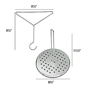 Buxiffod Turkey Fryer Rack, Poultry Deep Frying Rack BBQ Vertical Chicken Roaster Holder Deep Fry Pot Grill Aluminum Racks with Chrome Finish Wire Handle Lifter Hook Detachable