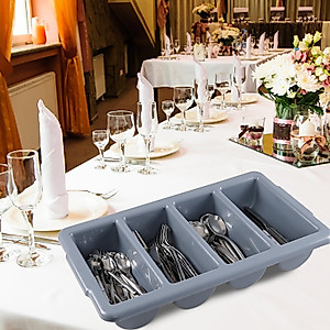 Callyne 4-Pack Plastic 4 Compartment Cutlery Bin, Flatware Storage Tray