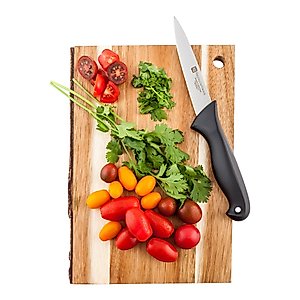 Restaurantware Sensei 3.5 Inch Paring Knife, 1 With Colored Coded Pins Kitchen Knife - High-Carbon, Stain-Resistant, Black German Steel Peeling Knife, Ergonomic Handle, For Meats, Vegetables, Fruits