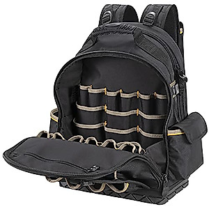 CLC Work Gear PB1133 38 Pocket Molded Base Tool Backpack, Black/Blue