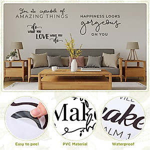 Ctosree 9 Pcs Vinyl Wall Stickers Inspirational Saying Wall Decals Motivational Saying Wall Stickers and Murals Large Removable Quote Stickers Positive Lettering Word Home Decal for Office School Dorm