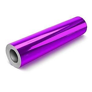VViViD Chrome Purple Gloss DECO65 Permanent Adhesive Craft Vinyl Roll for Cricut, Silhouette & Cameo (7ft x 1ft Roll)