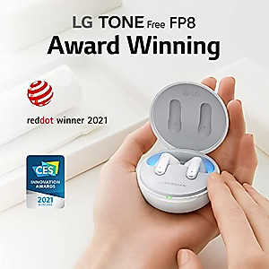 LG Tone Free UFP8 - Enhanced Active Noise Cancelling True Wireless Bluetooth Earbuds(TWS) with Meridian Sound, UVnano 99.9% Bacteria Free, Immersive 3D Sound, 3 Mic for Work/Home Office, White
