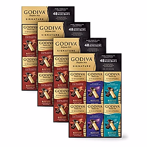 Godiva Chocolatier Dark Chocolate Lovers Assorted Signature Mini Bars - Pack of 24