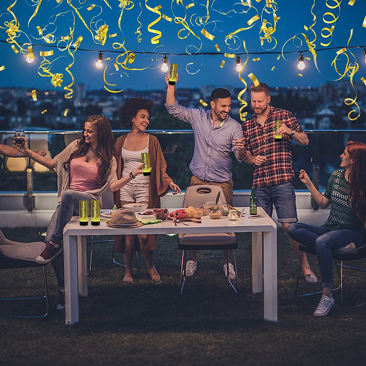 8 PCS Gold Confetti for Baby Shower Wedding Birthday Graduation Anniversary Christmas Party Supplies Decorations and Favors (8 PCS Gold)