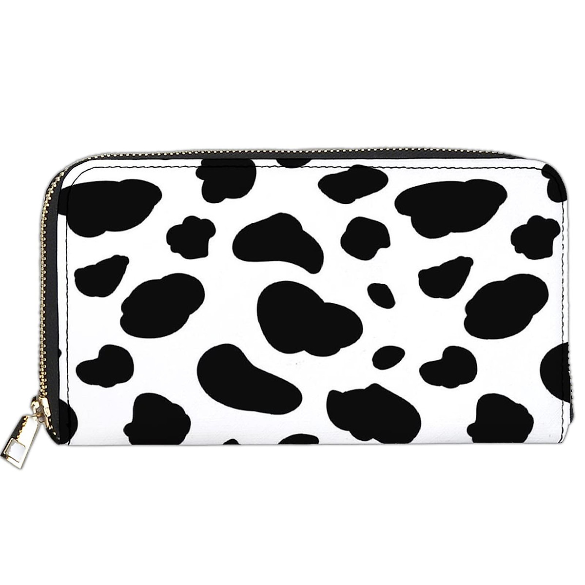 Qwalnely Cow Print Wallet PU Leather Purse Phone Credit Card Storage Purse for Women Adults