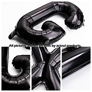 Happy Birthday 16" Black Letter Balloons, 39 Pcs Happy Birthday & A-Z Foil Mylar Hanging Happy Birthday Banner Decorations for Graduation New Year eve Birthday Party