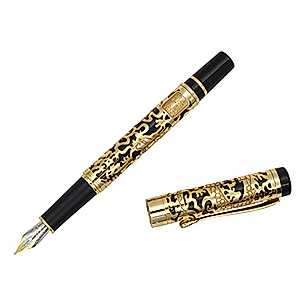 Gullor Advanced Fountain PEN Jinhao 5000 Dragon Year Golden with Black