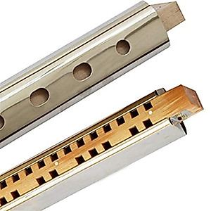 WAAZVXS 25 Hole Bass Harmonica Brass Mouth Organ Instrument Blues Harp Instrumento Chromatic Harmonica Key C Music Instrumet