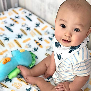 Bebe au Lait Oh So Soft Muslin Crib Sheet, Surf