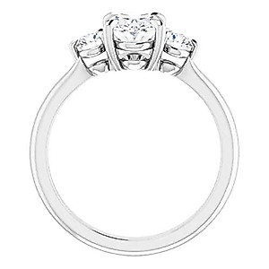 JEWELERYIUM 1 CT Oval Colorless Moissanite Engagement Ring, Wedding Bridal Ring Set, Eternity Sterling Silver Solid Diamond Solita White