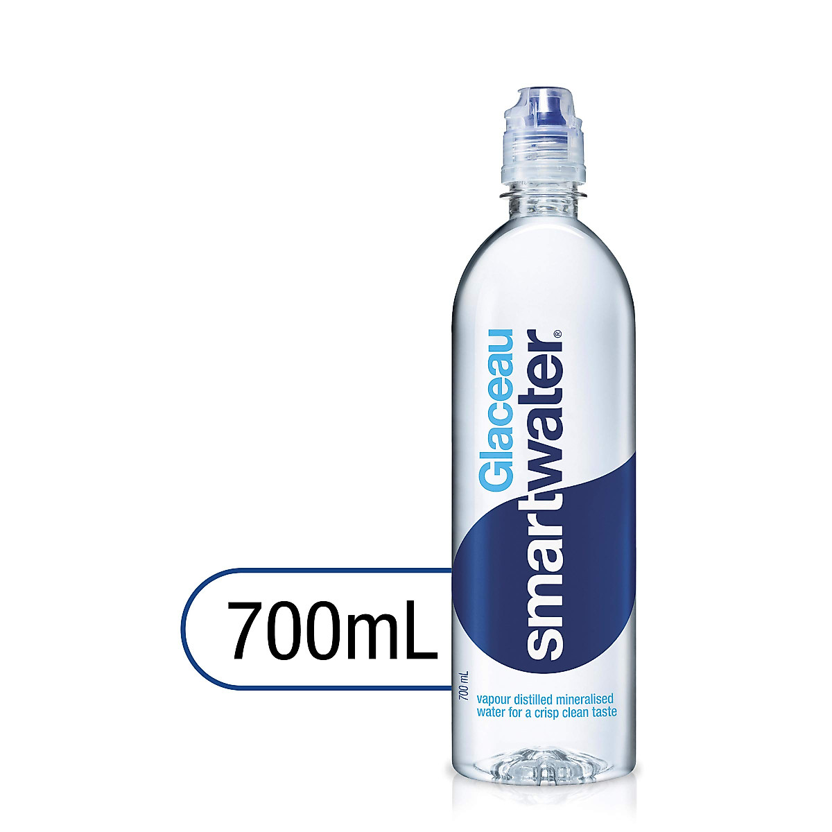 smartwater Smart Water Sports Cap, 700ml, 24 Pack, 23.7 Fl Ounce (Pack of 24)
