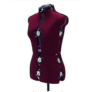 Female Adjustable Dress Form for Sewing - (JF-FH-2)12 Dial Fabric Female Adjustable Body Form with Base (Small)