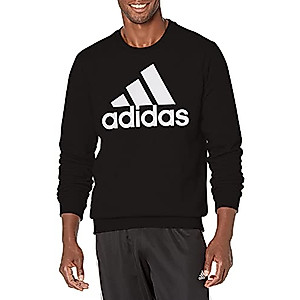 adidas Men's Fleece Sweatshirt, Black/White, Small
