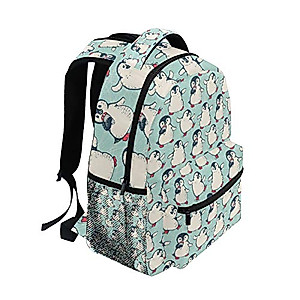 Nander Penguin Backpack Fits Laptop Slim Waterproof Durable Casual Daypack For Women Men College Schoolbag