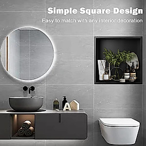 NearMoon Stainless Steel Shower Niche, NO Tile Needed Niche Recessed, Wall Niche for Bathroom Storage, Wall Hole Installation Shower Shelf 12.5×12.5 inches (Matte Black)