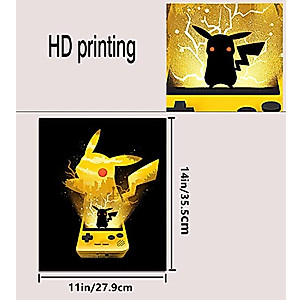 JLXXWNS Pokemon Posters Anime Wall Art Decorations - pokemon room decor Pikachu Kids Room Playroom Decor Boys Room Wall Decor Set of 6 11X14 Inch