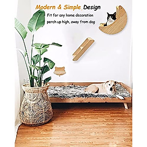 Cat Shelf for Wall Hammock Climbing Shelves and Perches Solid Wood Cat Steps for Activity Indoor Cats Wall Furniture 3pcs/Set