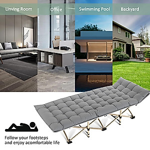 STARBRILLIANT Adjustable Foldable Deck Chair with Cushion, Foldable Outdoor Terrace Lounge Chair, Open to Rest No Pillows Needed (Gray B)