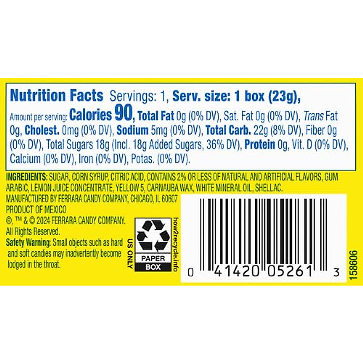 Lemonhead Hard Lemon Candy, 0.8 Ounce Treat-Size Theater Candy Boxes (Pack of 24)