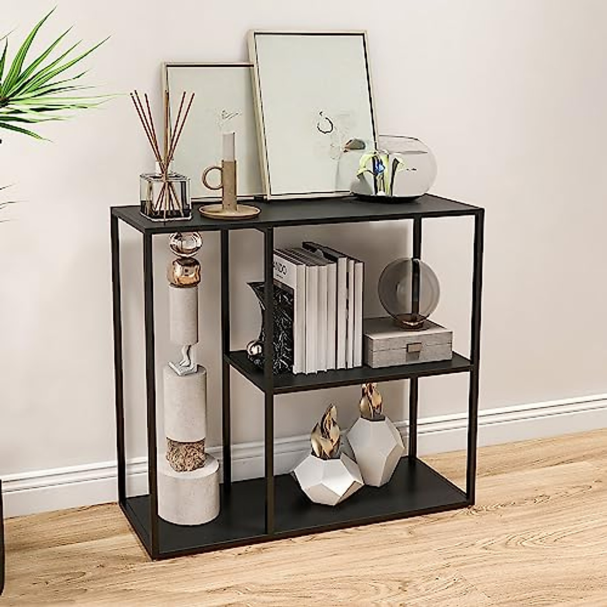 DCLRN Console Table,Sofa Table Entrance Table Narrow Long with Storage Rack for Entrance,Foyer,Hallway, Sofa,Living Room,Bar,Kitchen(Black)
