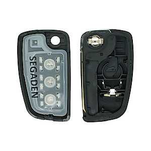 SEGADEN Replacement Key Shell Compatible with Nissan Rogue 2014 - 2018 3 Button Keyless Entry Remote Flip Key Case Fob PG5005
