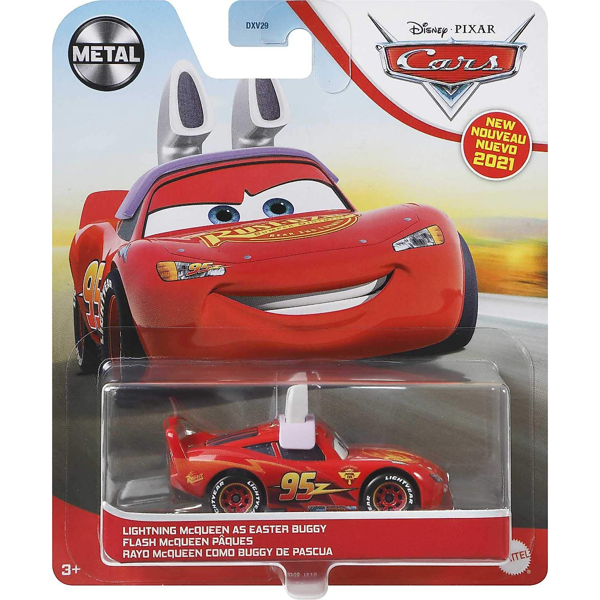 Disney Cars Toys Toys Lightning McQueen as Easter Buggy, Miniature, Collectible Racecar Automobile Toys Based on Cars Toys Movies, for Kids Age 3 and Older, Multicolor