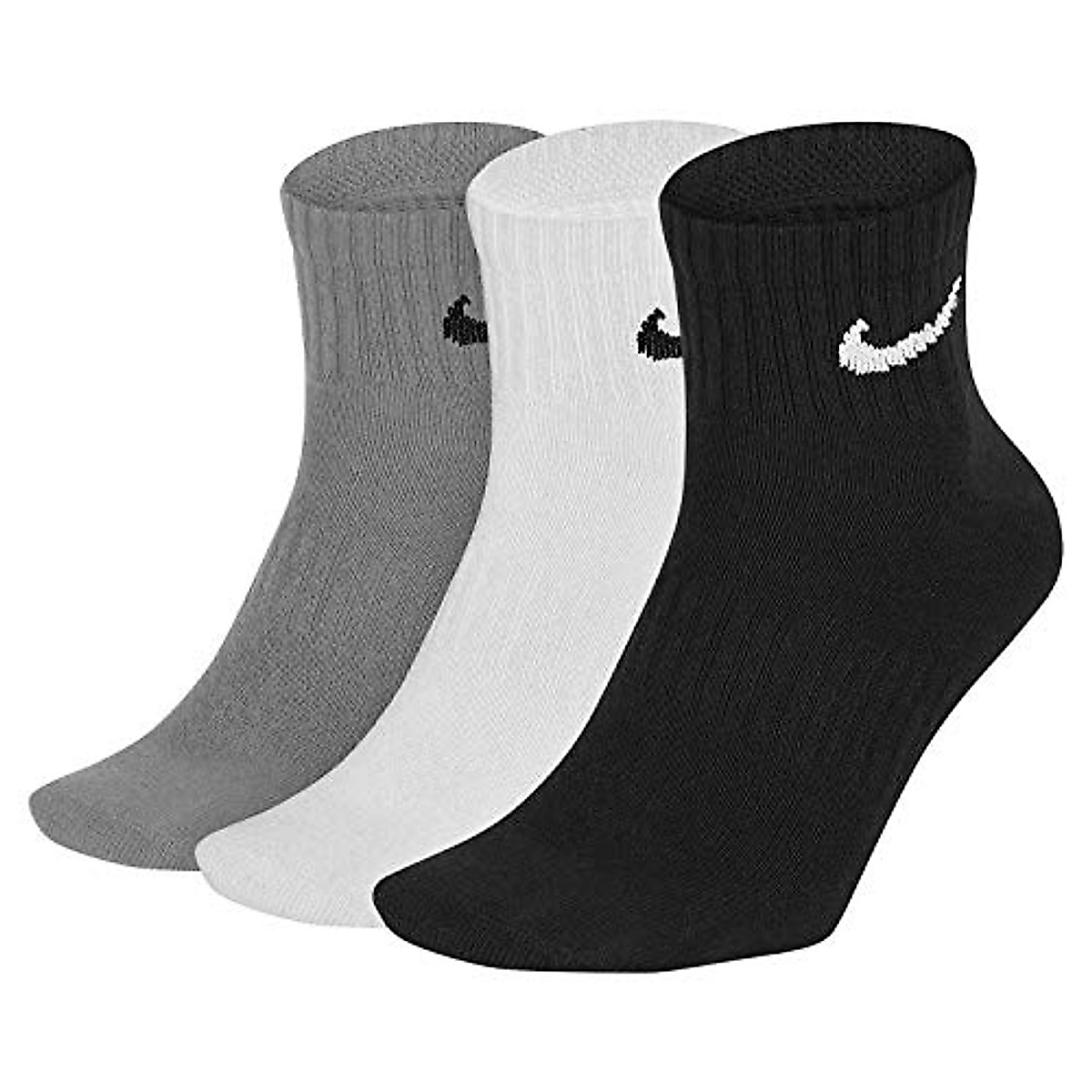 Nike Unisex Everyday Lightweight Crew Training Socks (3 Pair) (Multi-Color, L)