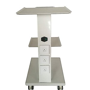DNYSYSJ Lab Trolley,Multi-Function Metal Mobile Trolley w/Built-in Socket,3 Layers Tray Rolling Clinic Cart,360° Silent Rolling Wheels for Lab Clinic Salon