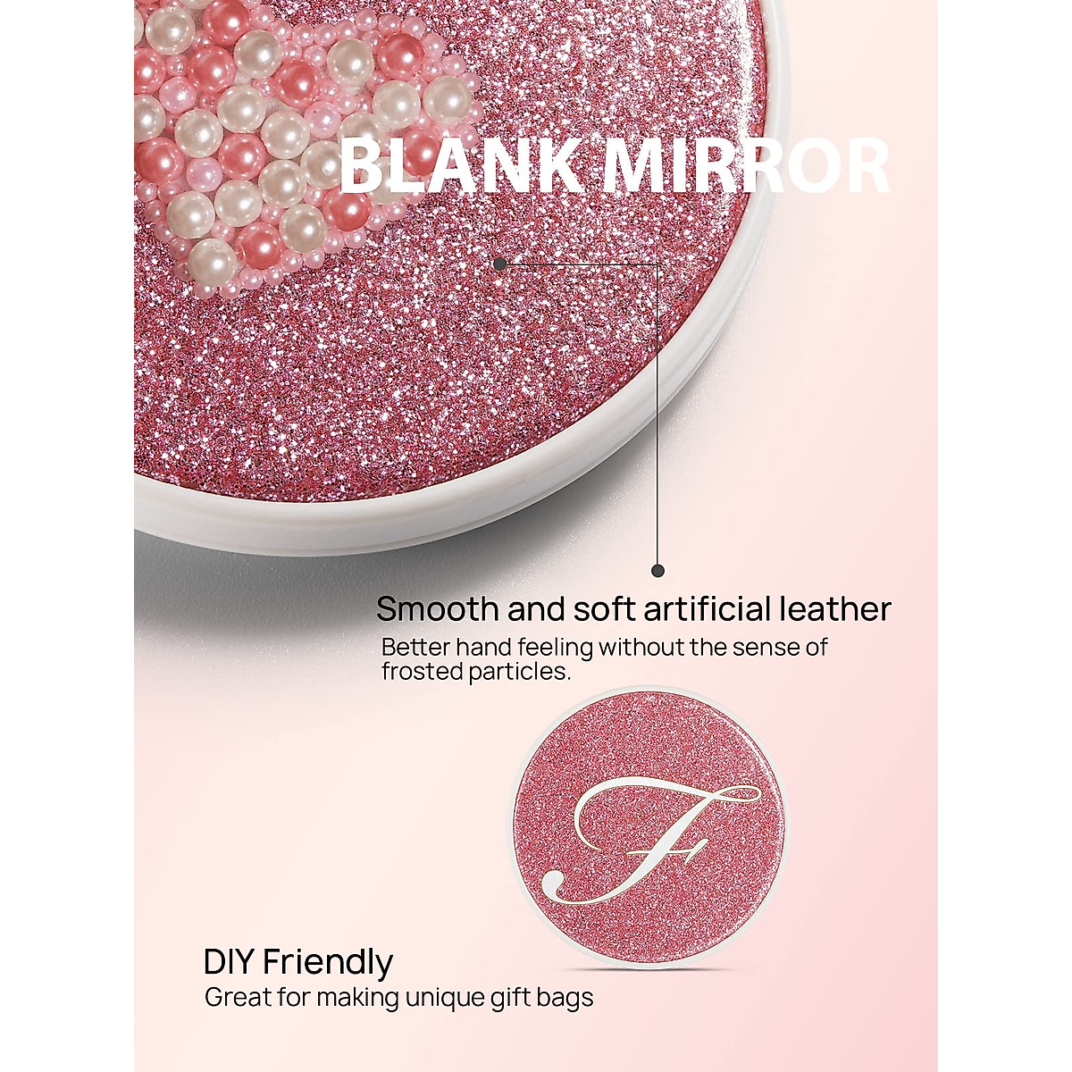 Getinbulk Compact Mirror Bulk, Set of 12 Double-Sided 1X/3X Magnifying PU Leather Round (Pink, 2.7 in Diameter)