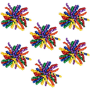 LIZLOVESS 6 Inch Rainbow Curly Bows for Gift Wrapping Set of 6, Self Adhesive Bows Rainbow Gift Bows for Presents, Satin Ribbon Bows for Birthday, Wedding, Christmas, Bridal Shower