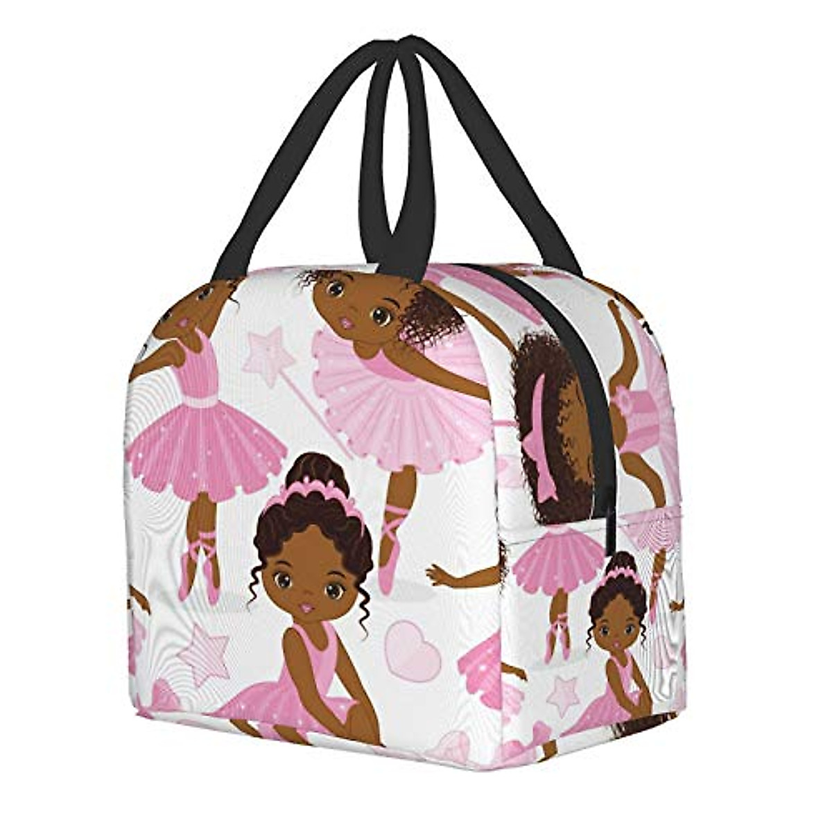 Lycomify Reusable Tote Lunch Bag,Pink Ballet Cute Girl Ballerina Dancer Skirt Gymnastic Kid Personalizedwaterproof Insulated Cooler box Bags Luch Container for Office School Picnic Beach Workout…