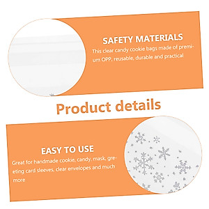 ULTECHNOVO 100pcs Baking Bags Candy Bag Cookie Bags Biscuit Bag Candy Wrapper Candy Treat Bags Cello Bags for Cookies Party Bag Self-Adhesive Cookie Pouch Sealing Biscuits Bags