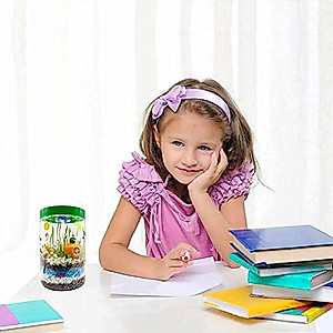 Waitahug Light up Terrarium Kit for Kids with LED Light on Lid - Stem Plant Educational Toys - DIY Your own Mini Garden in a Jar which Glows at Night - Stem Toys - Gardening Gifts for Kids Age 4-12