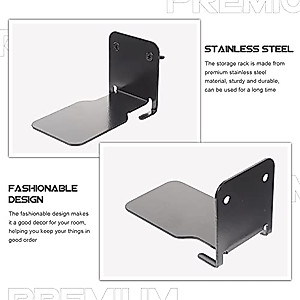 LUOZZY 2 Pcs Hidden Wall Floating Book Shelf Invisible Floating Bookshelf Wall Mounted Floating Bookshelf (Black)
