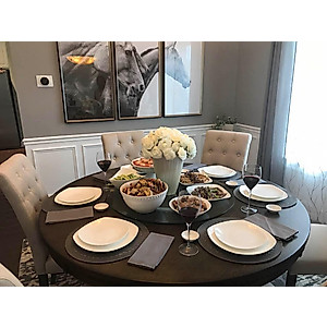 ZEONHEI 4 Pack 12 Inch 360 Degree Lazy Susan Hardware, 5/16 Inch Turntable Bearings Plate Base with Screws and Pads, Lazy Susan Bearing Hardware Turntable Swivel Plate for Rotating Chair Table