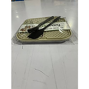 Coomazy Lick Mat for Dog and Cat, Slow Feeder & Non-Slip Design, Boredom and Anxiety Reducer, Suitable for Food, Treats, Yogurt, Peanut Butter and Liver Paste, BPA-Free, Non-Toxic, 2-Packs