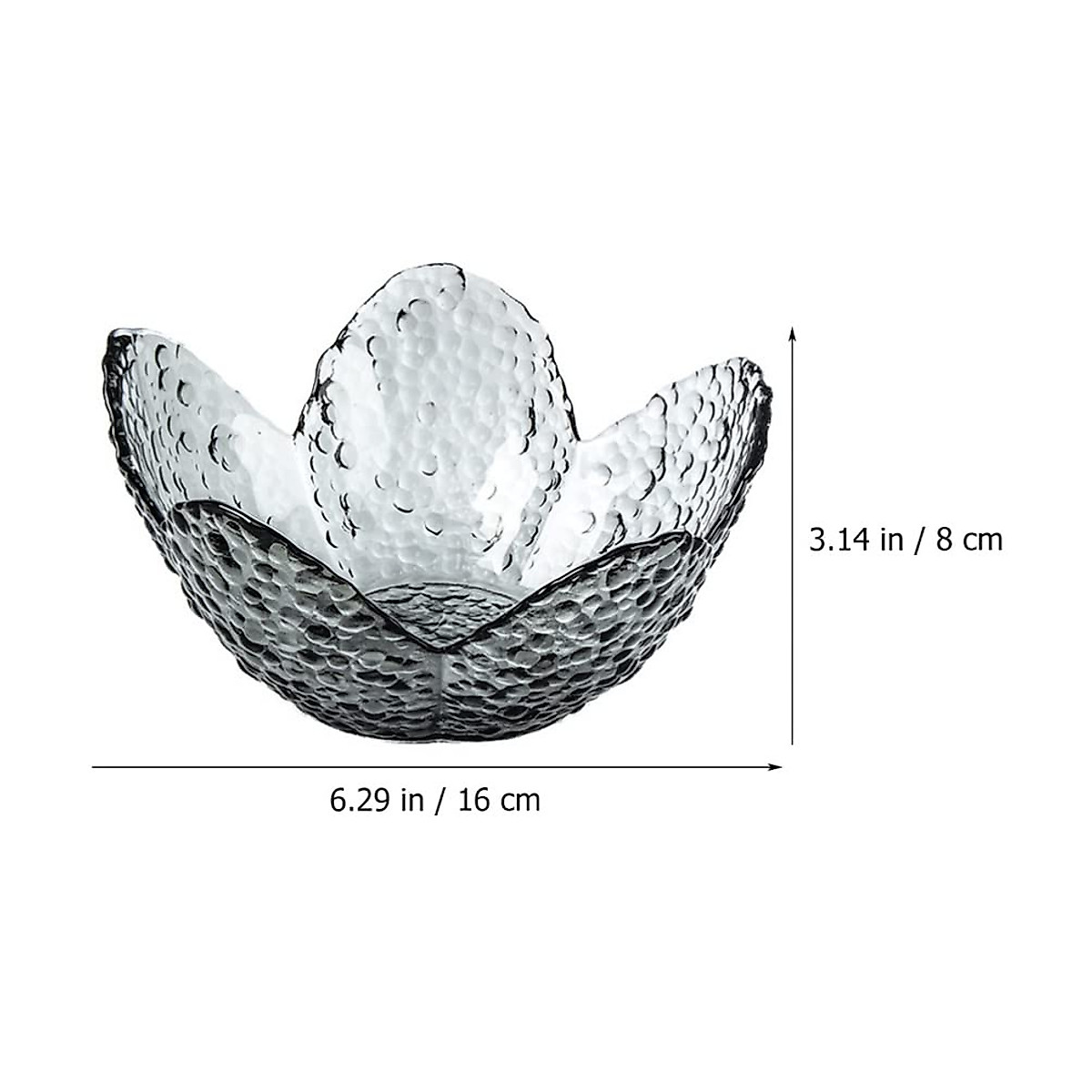 CALLARON Glass Containers Glass Japanese Bowls Flower Shaped Bowl Salad Mixing Bowl Crystal Fruit Candy Snack Bowl Decorative Appetizer Plates for Home Kitchen Tableware Terrarium