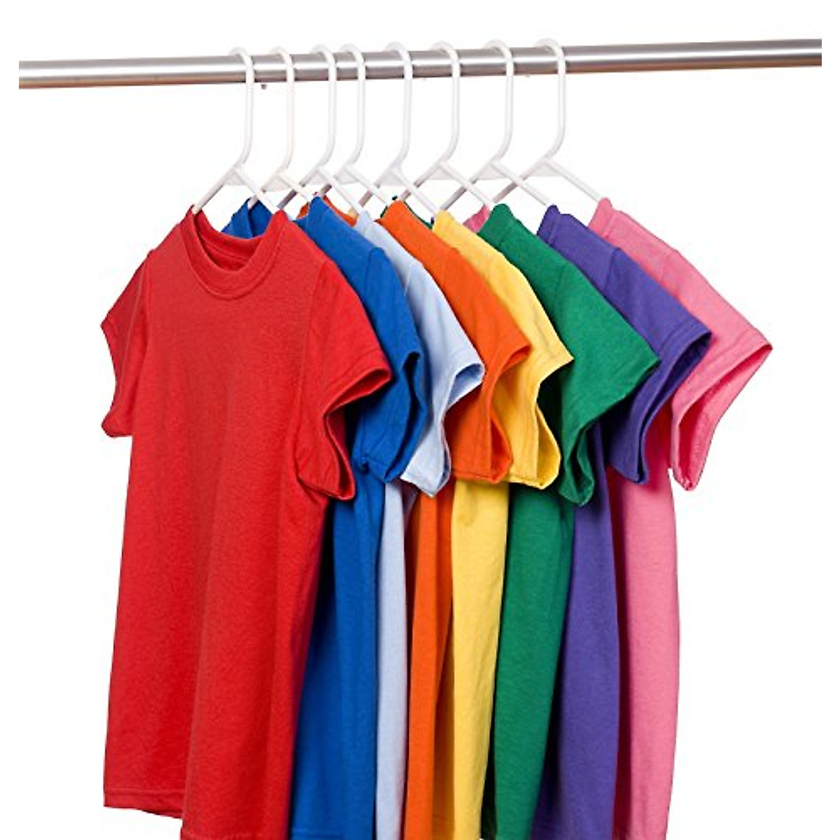 Zoyer Plastic Hangers (50 Pack, White)- Durable Clothes Hangers- Space Saving Shirt Hangers- Slim Coat Hangers- Suit Hangers