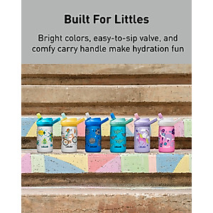 CamelBak eddy+ Kids Water Bottle with Straw, Insulated Stainless Steel - Leak-Proof when Closed, 12oz, Bugs!