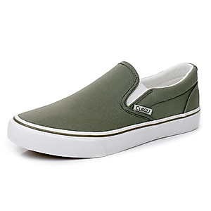 Cull4U Women's Classic Slip On Trainer Shoes (8 M US,Olive)