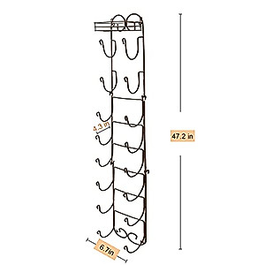 Wall Mount Metal Wire Towel Storage Shelf Organizer Rack Holder with 9 Compartments, Shelves for Bathroom Towels Towel Rack Holder Wall Mount Towel Holder Towel Rack Towel Rack Organizer Brown